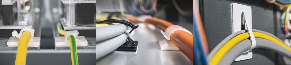 Cable tie mounts: self-adhesive fixing solutions