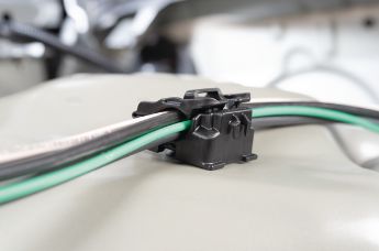 P-clamps for mounting wires, cables, hoses, pipes