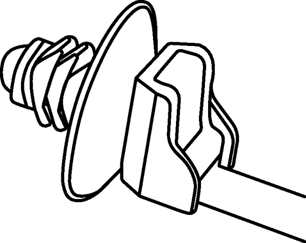 1-piece fixing ties with fir tree, with disc, for round holes ...